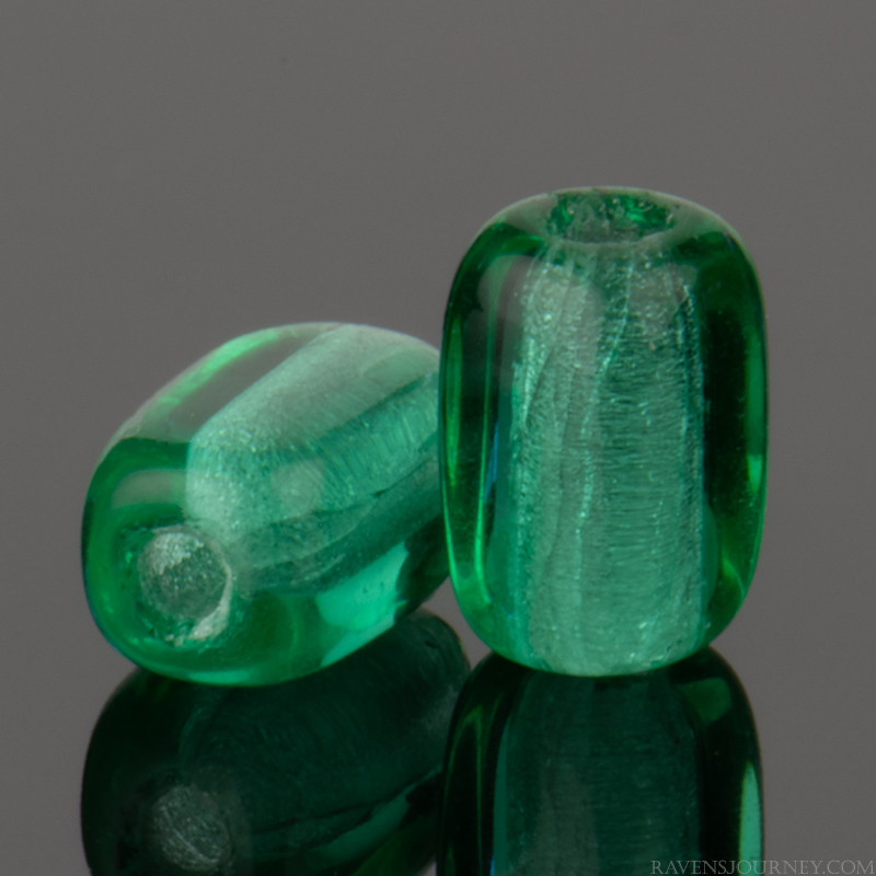 Four Sided Rice Bead (5x3mm) Emerald Green Transparent: Raven's Journey ...
