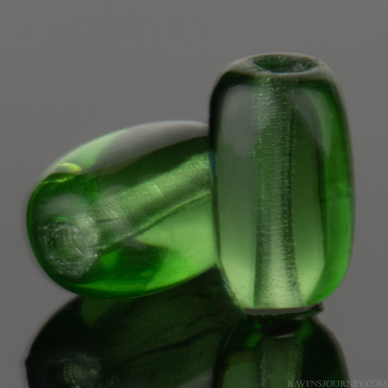 Four Sided Rice Bead (8x5mm) Tourmaline Green Transparent: Raven's ...