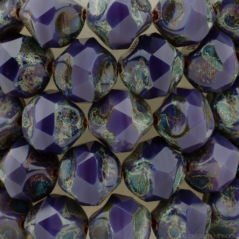 Baroque Central Cut (9mm) Purple Opaline with Picasso: Raven's Journey ...