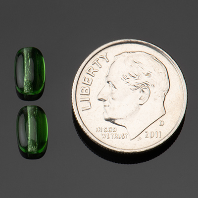 Four Sided Rice Bead (8x5mm) Tourmaline Green Transparent: Raven's ...